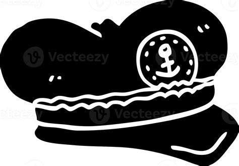 Cartoon Sailor Hat Solid Black Icon 41046225 Png