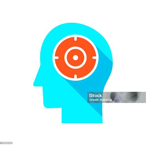 정신 집중 아이콘입니다 마음 집중 아이콘 개념입니다 마케팅 개념 대상 그룹 야심찬 사고 열망 공격 대상 신경 과학 및 심리학 벡터 아이콘 뇌에 대한 스톡 벡터 아트 및 기타