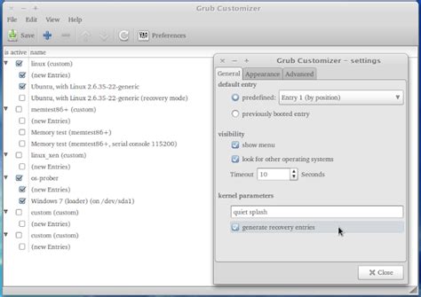 grub customizer mengubah default grub2 boot entry menu colors