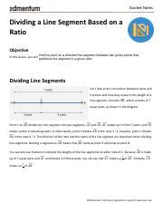 Dividing A Line Segment Based On A Ratio Pdf Guided Notes Dividing A Line Segment Based On A