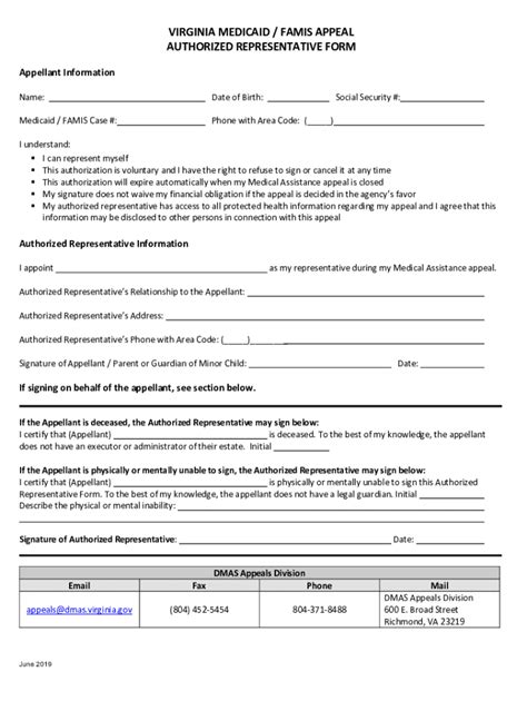 Authorized Representative Form 2021 05 21 Virginia Medicaid Fill Out And Sign Online Dochub