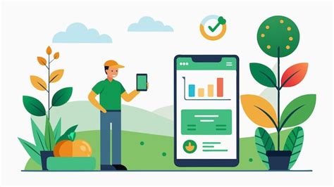 Premium Vector A Mobile App That Allows Farmers To Remotely Track Yields And Monitor Crop