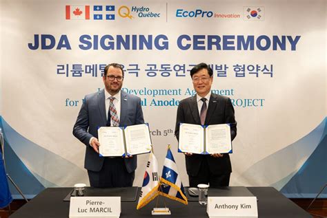 에코프로이노베이션 하이드로퀘백과 리튬메탈음극 공동 개발 Mou