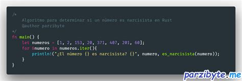 Número narcisista en Rust Parzibyte s blog
