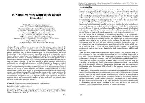 Pdf In Kernel Memory Mapped Io Device Emulation