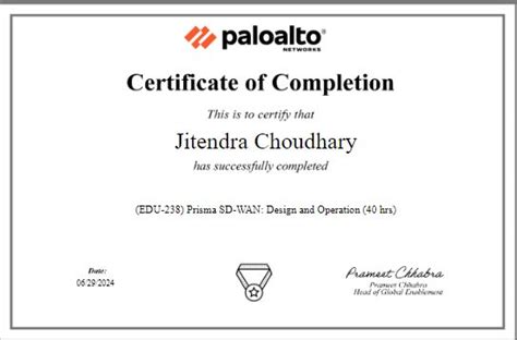 Jitendra Choudhary On Linkedin Prisma Sdwan Trainingcomplete
