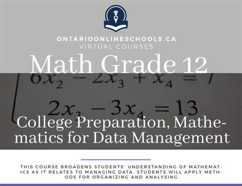 Grade 12 Mathematics For Data Management University Preparation