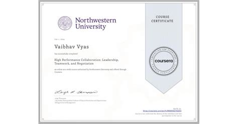 vaibhav vyas on linkedin completion certificate for high performance
