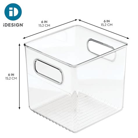 Idesign Cube Storage Bin With Handles For Pantry Set Of 4 Clear
