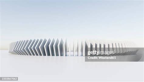Abstract 3d Architectural Render With White Geometric Structures