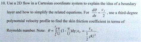 Use A 2d Flow In A Cartesian Coordinate System To Explain The Idea Of A Boundary Layer And How