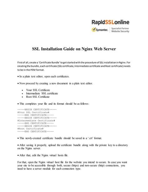 How To Install Ssl Certificate In Nginx Guide Pdf