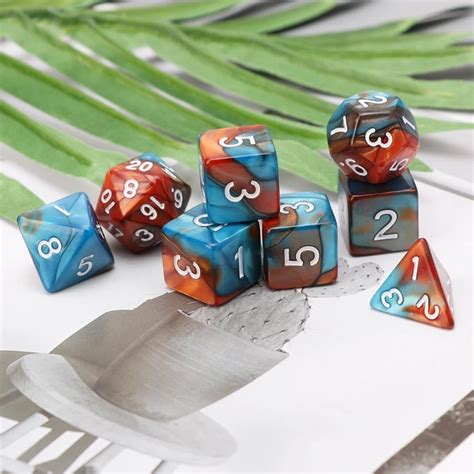 11 шт./компл. цифровые кости D4-D20 двухсторонние кости акриловые кости ...