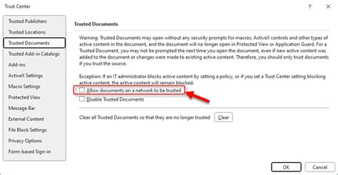 Why Is An Excel Workbook Not Added As A Trusted Document When It Is