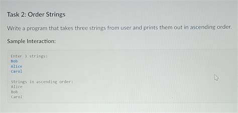 Solved Write A Program That Takes Three Strings From User
