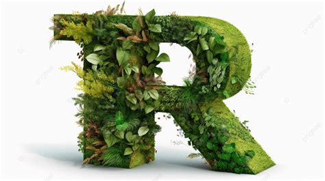 식물을 사용하여 문자 R을 만듭니다 3d 알파벳 문자 R 녹색 식물 나뭇잎 배경 일러스트 및 사진 무료 다운로드 Pngtree