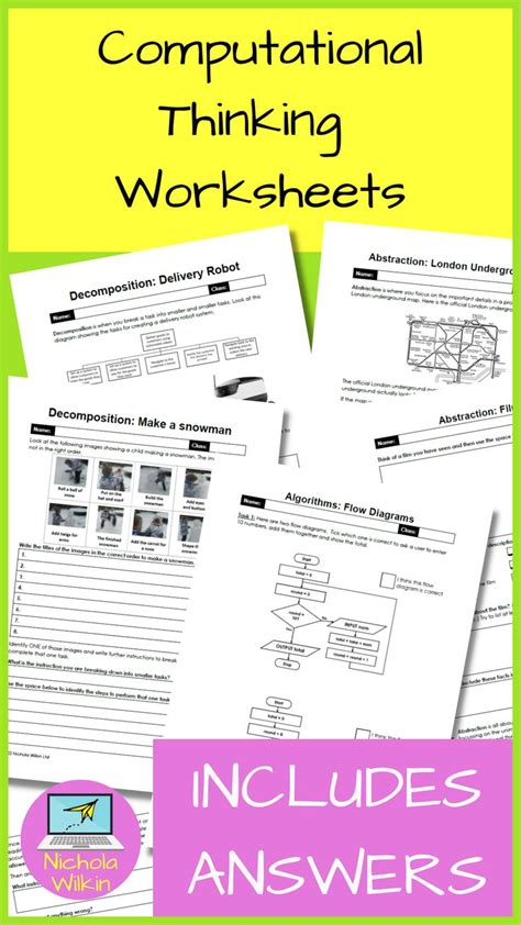 Computational Thinking Worksheets Teaching Resources Computational Thinking Teacher Toolkit