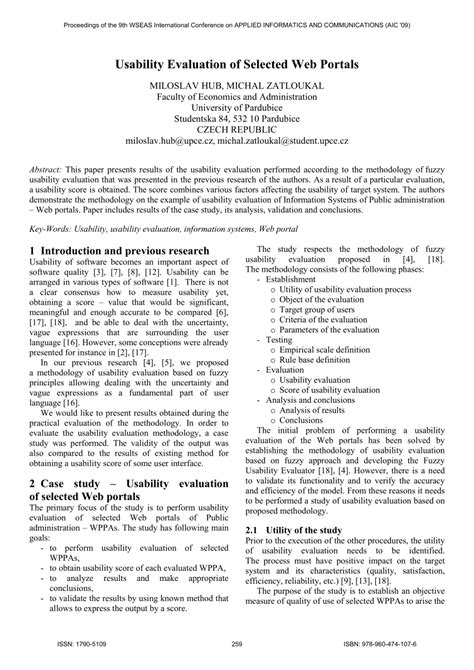 Pdf Usability Evaluation Of Selected Web Portals