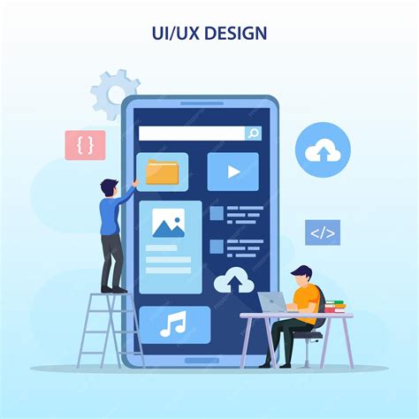 Premium Vector Ui Ux Design Concept Creating An Application Design Content And Text Place