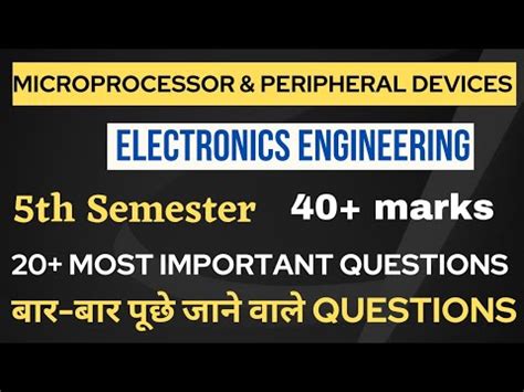 Microprocessor And Peripheral Devices Most Important Questions Electronics Engg 5th Semester