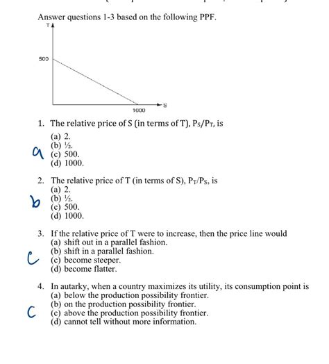 Solved Answer Auestions 1 3 Based On The Following Ppf 1