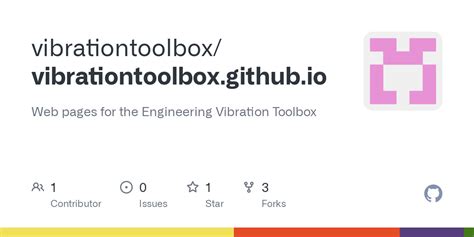 Github Vibrationtoolbox Web Pages For The