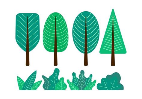 Tree Clipart Set Vector Illustration 286574 Vector Art At Vecteezy