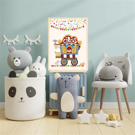 Circus Nursery Set Of 6 Prints In High Resolution Circus Etsy