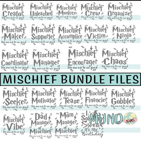 Mischief Party Svg Bundle Bachelorette Birthday Digital Download Etsy