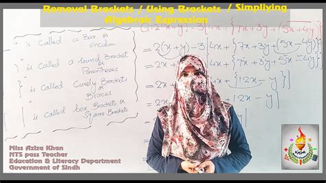 Removal Brackets Using Brackets Simplifying Algebraic Expression