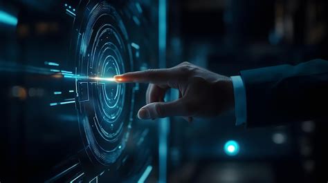 futuristic holographic interface premium ai generated image