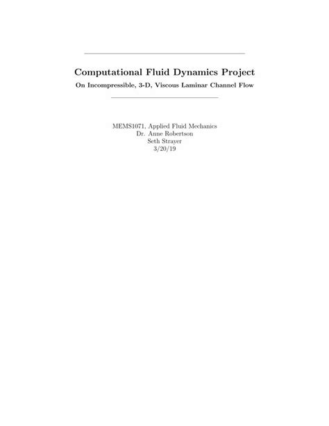 Pdf Computational Fluid Dynamics Project Dokumentips