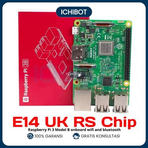 Raspberry Pi 3 Model B Onboard Wifi And Bluetooth E14 Uk Rs Chip Ichibot Store