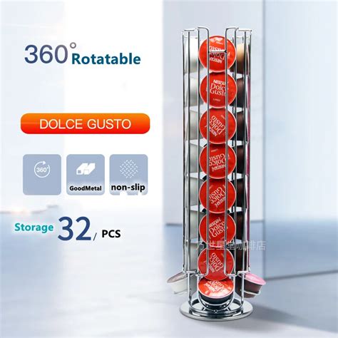 돌체 구스토 스탠드 디스플레이 용 회전식 커피 캡슐 랙 블랙 랙 주방 금속 도금 홀더 대용량 Aliexpress
