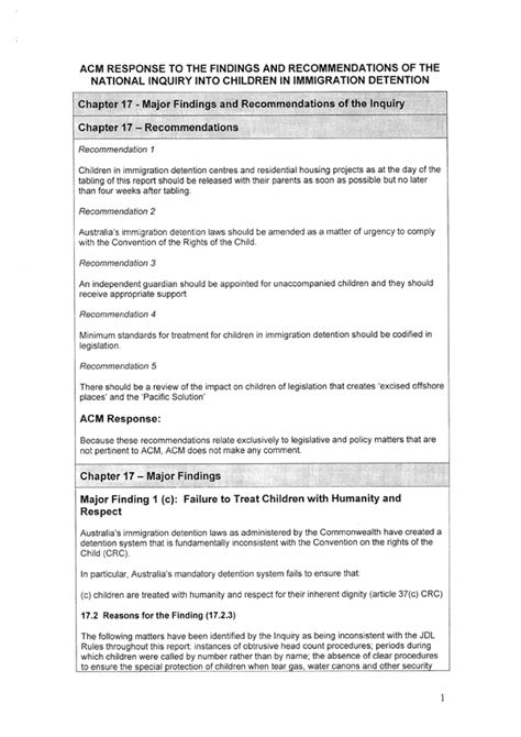 appendix 4 action taken by acm australian human rights commission