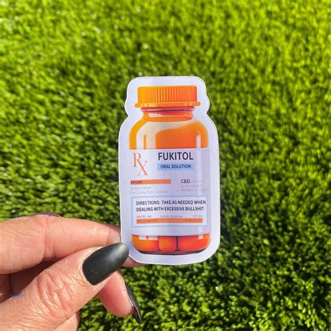 Fukitol Pills Vinyl Sticker Fukitol Pills Gag T Aspirin Jerks