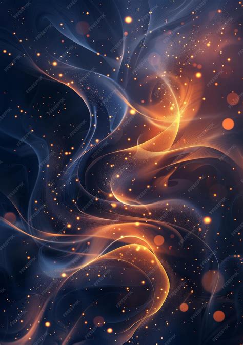 Abstract Blue And Orange Energy Light Trails Premium Ai Generated Image
