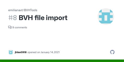 Bvh File Import · Issue 8 · Emilianavtbvhtools · Github