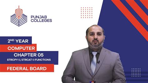 Pgc Lectures Inter Part 2 Federal Board Computer Chapter 05 Strcpy