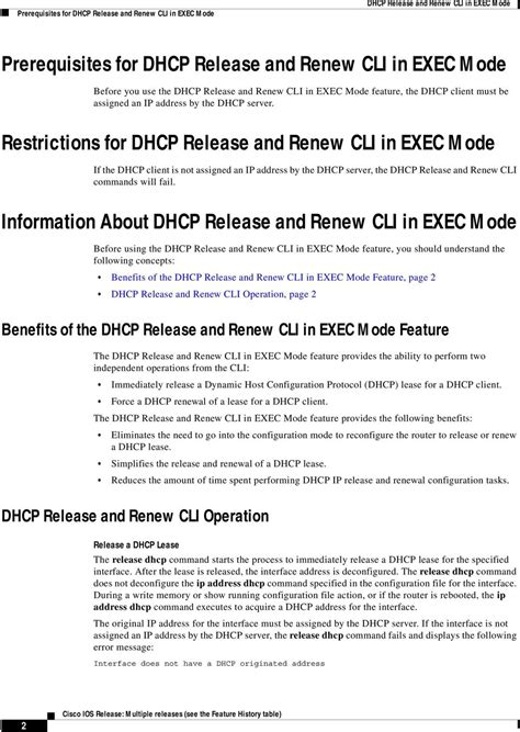 dhcp release and renew cli in exec mode pdf free download