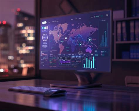 Detailed Local Seo Metrics On A High Resolution Screen Digital Workspace Stock Illustration