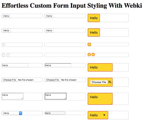 effortless custom form input styling with webkit appearance none