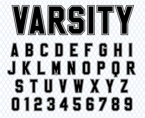 Varsity Font Ttf Svg Files Varsity Font College Font Sport Font Cricut Font Varsity Outline Font