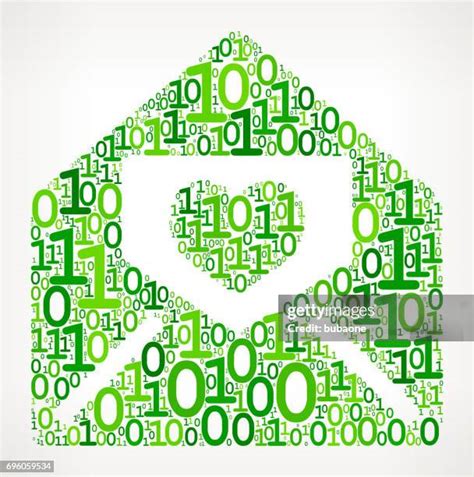 lover letter in envelope binary code zero one vector illustration high