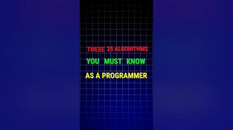25 Algorithms 🫨 You Must Know As A Programmer 🤔 Coding Programing Shorts Youtube