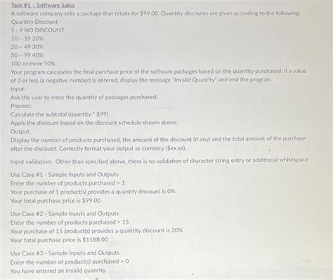 Solved Task 1 Software Sales A Software Company Sells A