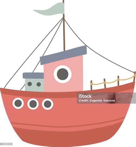 귀여운 바다 배입니다 직물 종이 벽지를 위한 Handmade 아이들의 그림 갈매기에 대한 스톡 벡터 아트 및 기타 이미지 갈매기 고래 귀여운 Istock