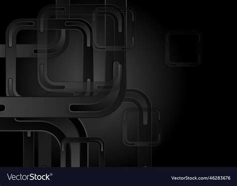 Black Abstract Tech Geometric Background Vector Image