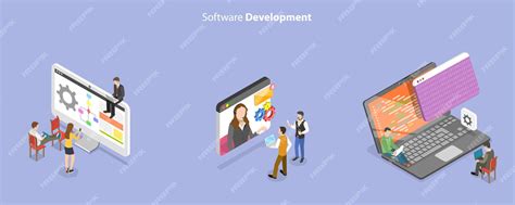 Premium Vector 3d Isometric Flat Vector Conceptual Illustration Of Software Development And