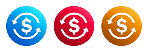 환전 달러 기호 아이콘 프리미엄 트렌디 한 라운드 버튼 세트 업데이트 의사소통에 대한 스톡 벡터 아트 및 기타 이미지